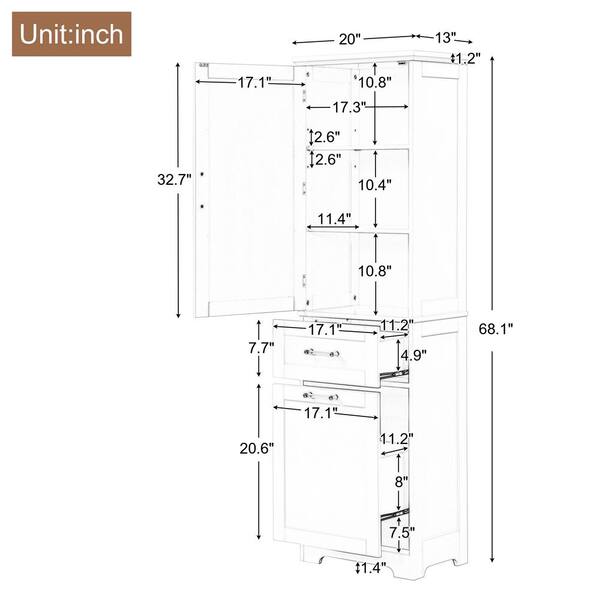 Bathroom Linen Closet Dimensions Unfinished Shaker 15x60 Counter Top