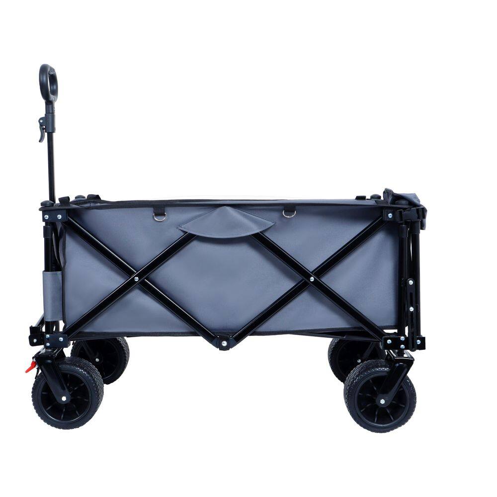 Lycvki 3.81 cu. ft. Steel Garden Cart Extra Long Extender Wagon Cart ...