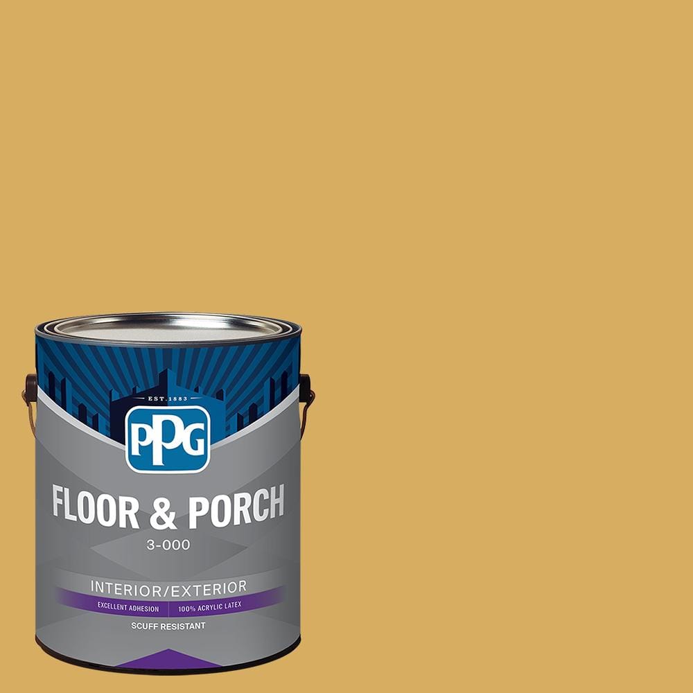 PPG 1 gal. PPG1106-5 Butterscotch Bliss Satin Interior/Exterior Floor ...