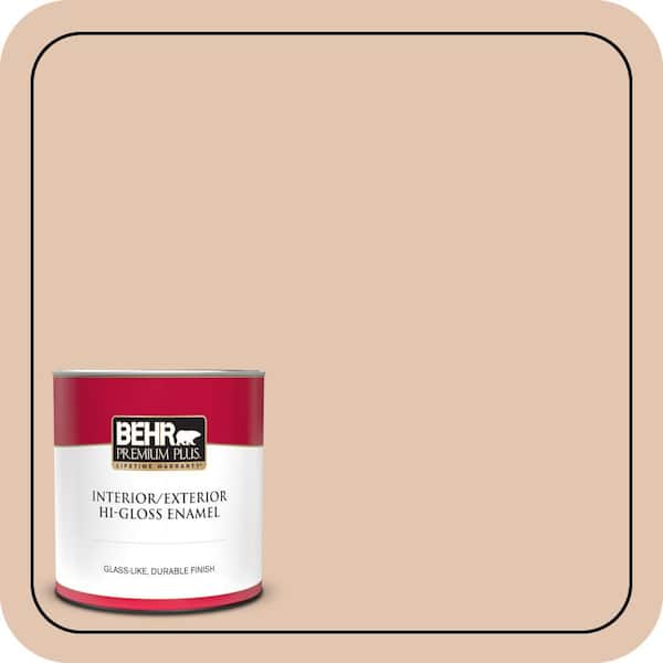 BEHR PREMIUM PLUS 1 qt. #MQ1-31 Cockleshell Hi-Gloss Enamel Interior ...