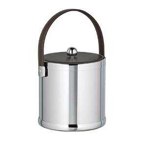 Kraftware Mylar 5 Qt. Brushed Chrome Ice Bucket with Track Handle and ...