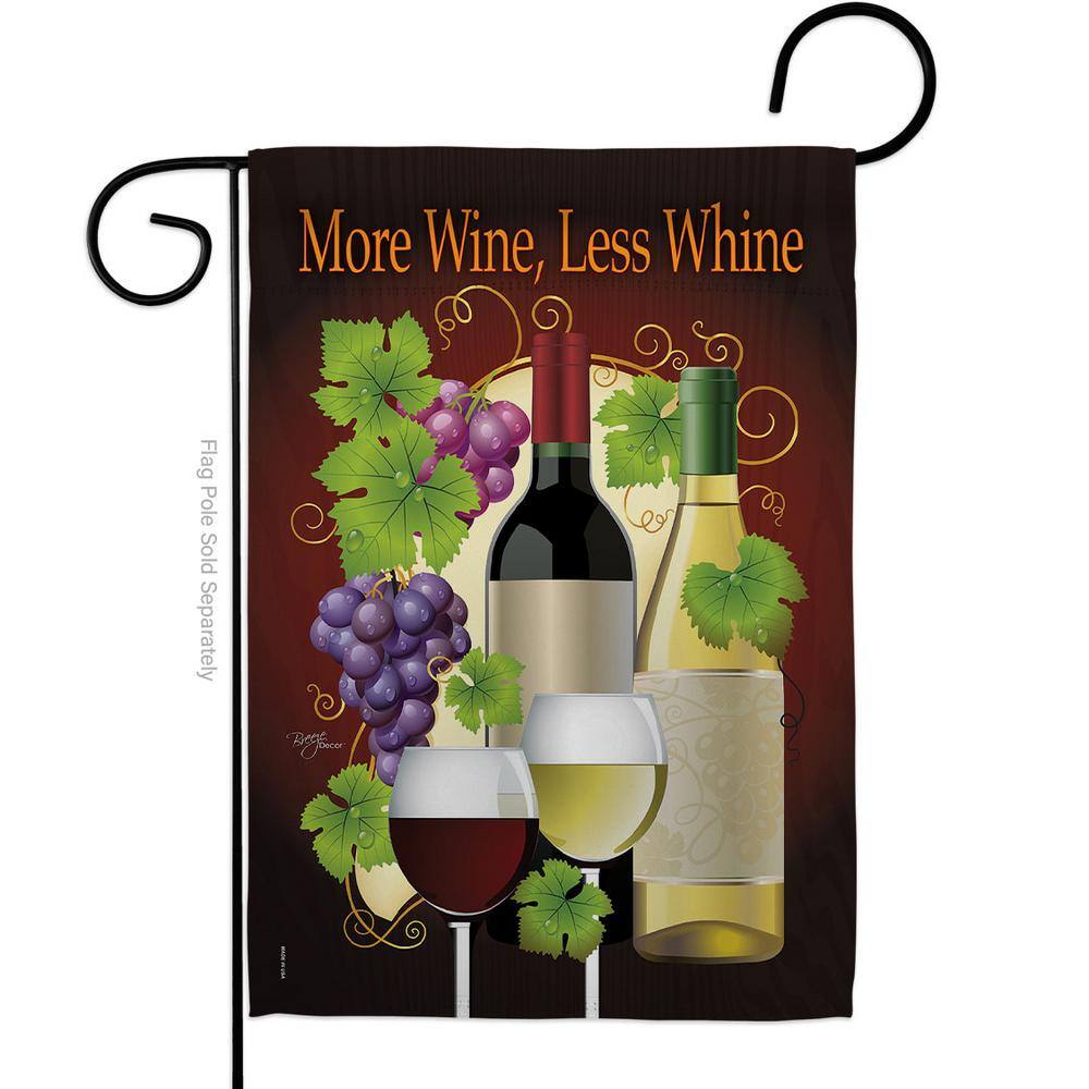 Breeze Decor 13 in. x 18.5 in. More Wine, Less Whine Wine Garden Flag ...