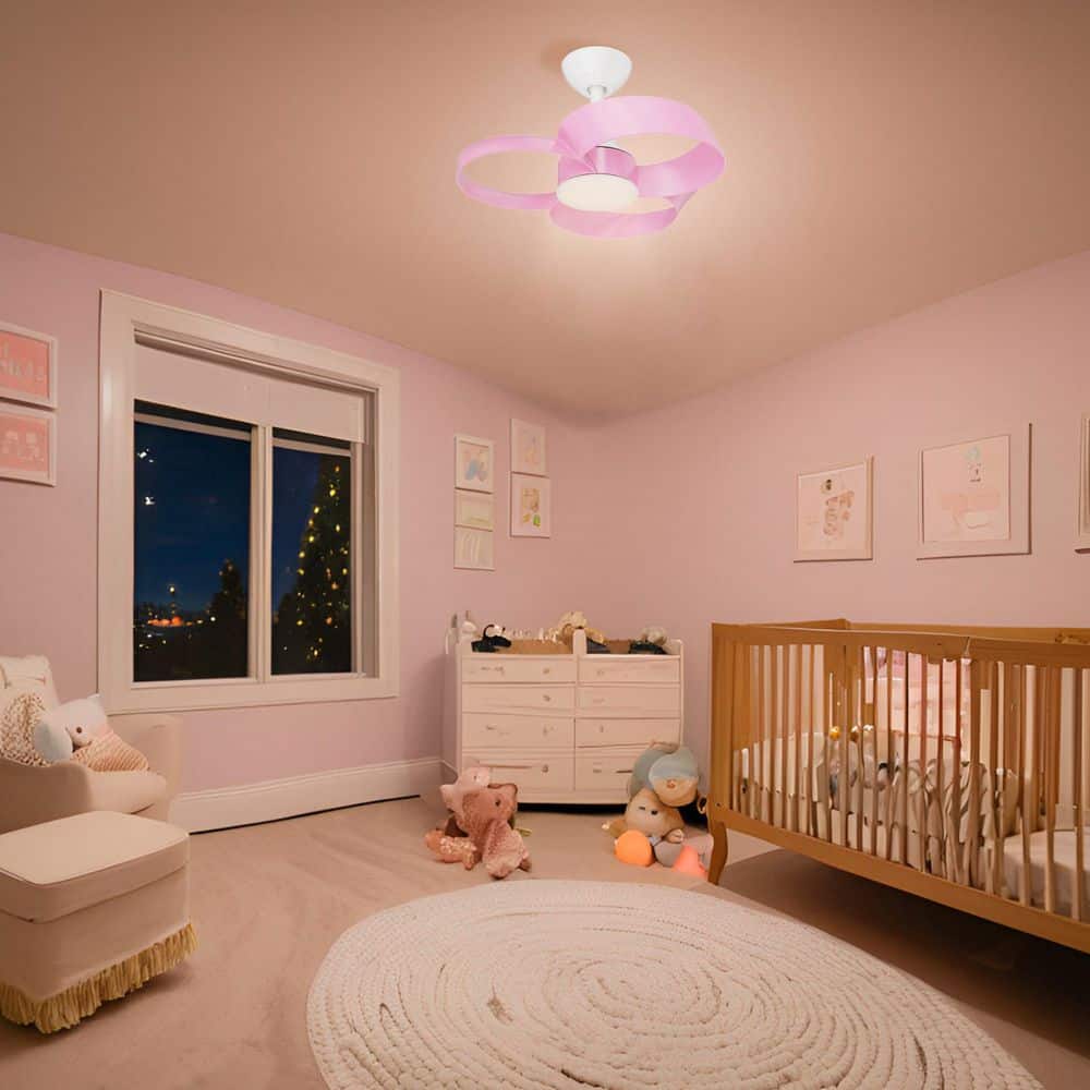 Windora II 22 in. Morden Indoor White Standard Mount Ceiling Fan Pink ...