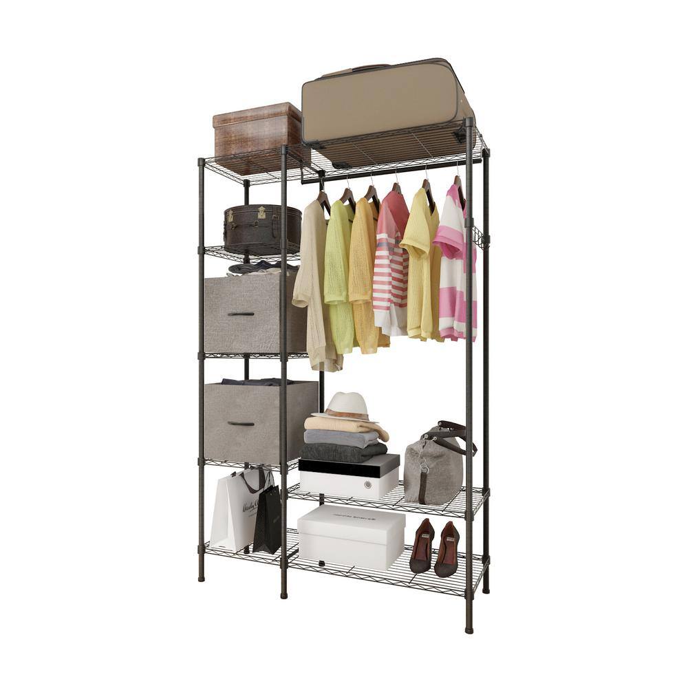 Karl home Black Iron Clothes Rack 45.28 in. W x 70.87 in. H ...