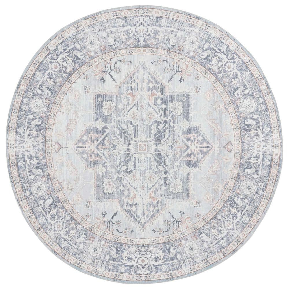 SAFAVIEH Arizona 6 ft. x 6 ft. Gray/Light Gray Machine Washable ...