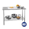 Seville Classics Stainless Steel Utility Table with Open Storage ...