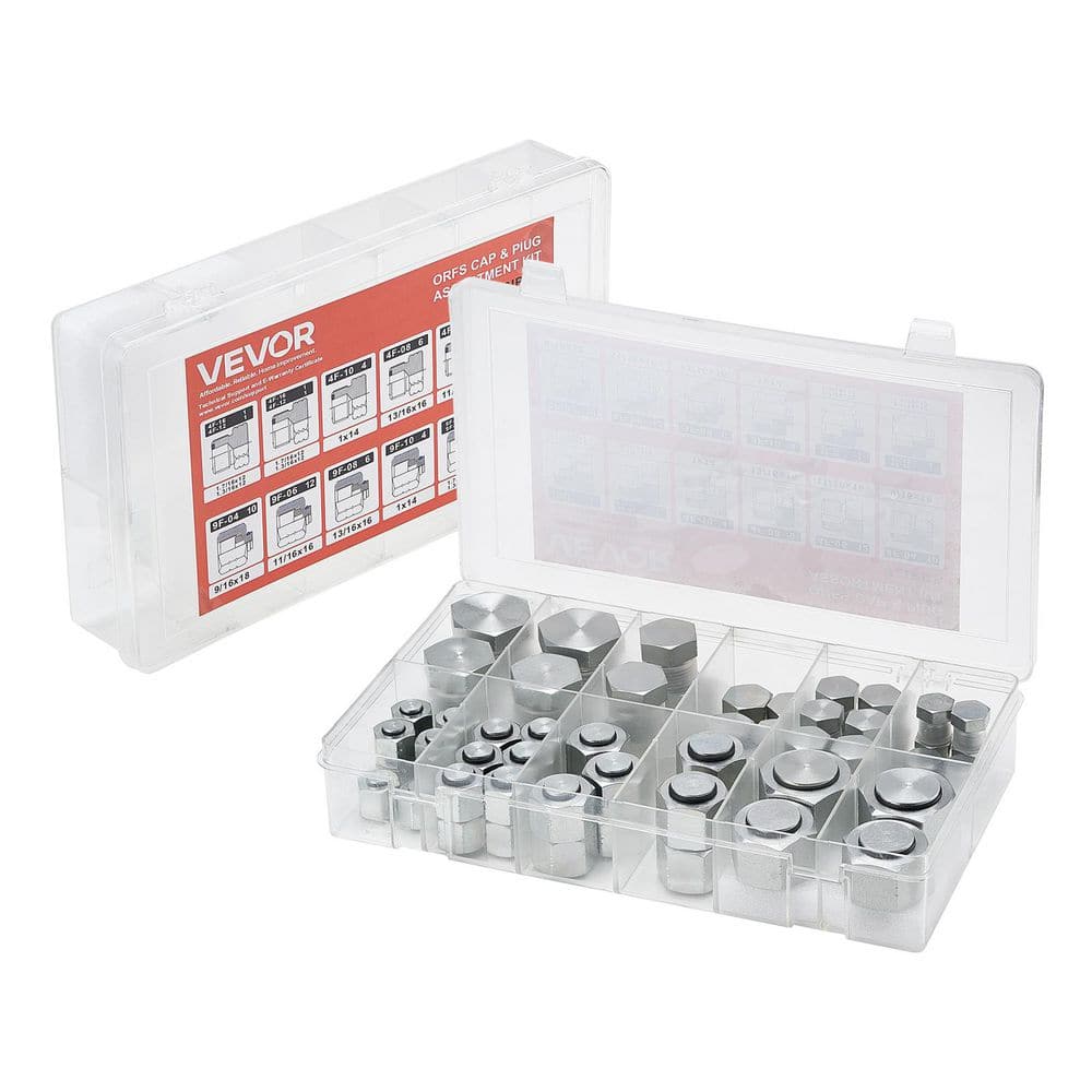 VEVOR ORFS Hydraulic Fittings, O Ring Face Seal Fitting Kit Assortment ...