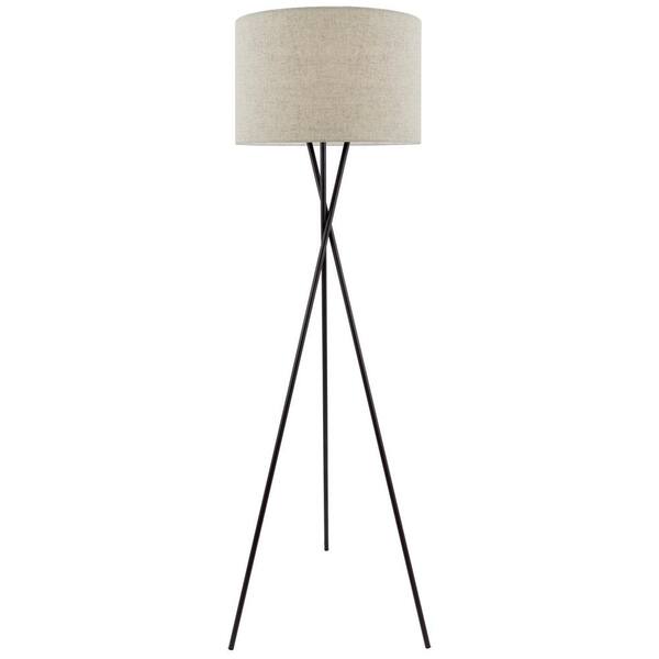 Kira Home Sadie 60 in. Oil Rubbed Bronze Modern 1-Light Tripod Floor ...