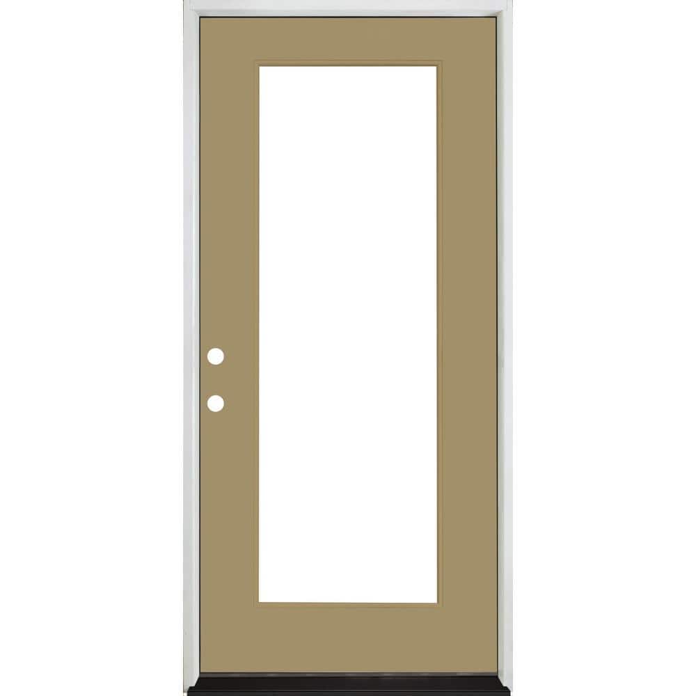 Steves & Sons Legacy 30 in. x 80 in. Full-Lite Clear Glass RHIS Primed ...