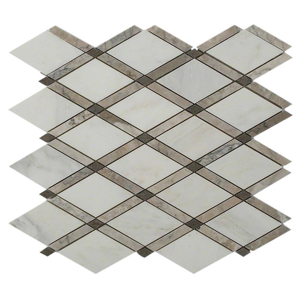 Ivy Hill Tile Grand Lagos Gray 3 in. x 6 in. Polished Marble Tile ...