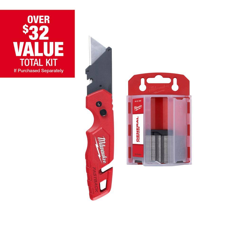 Milwaukee FASTBACK 1 .25 in. Utility Folding Knife with General Purpose ...