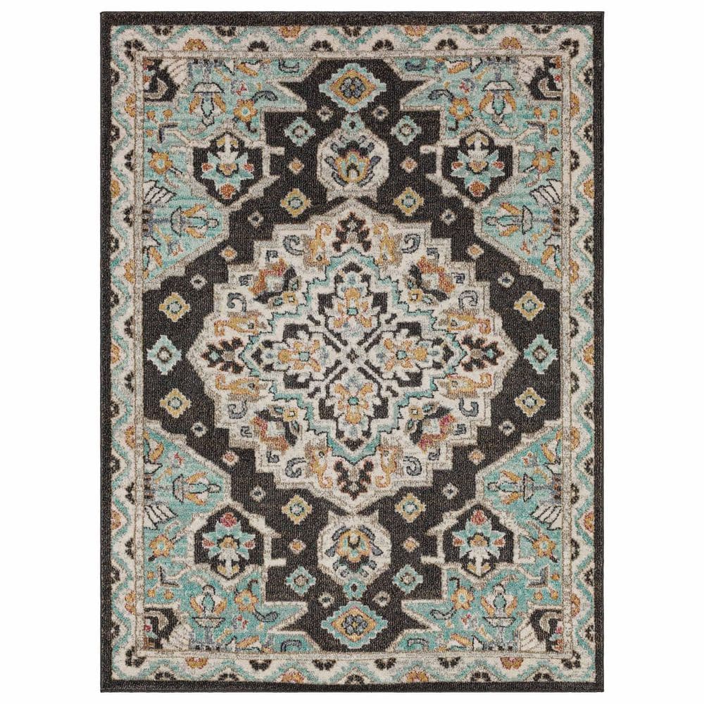 Mohawk Home Laughton Black 5 ft. 3 in. x 8 ft. Area Rug 848323 - The ...