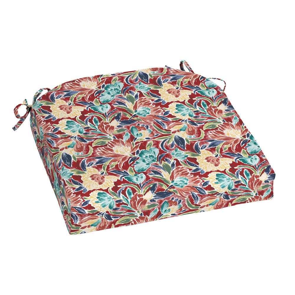 Hampton Bay 20 in. W x 20 in. D Universal Outdoor Seat Pad in Chili ...