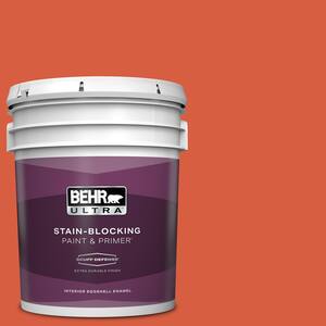 BEHR PREMIUM PLUS 1 gal. #200B-7 Fireglow Flat Low Odor Interior Paint ...