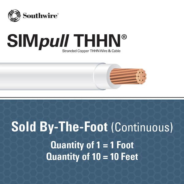 Southwire THHN/THWN, AWG, 95 Amp,Priced As 1' Increments,, 46% OFF