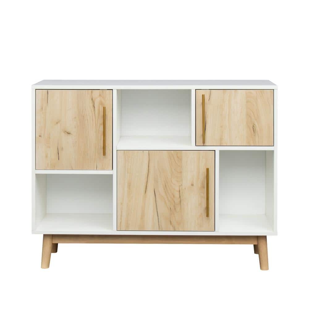 Wateday Oak Storage Cabinet with Display Stand and Door YJ-YUKI9596341 ...