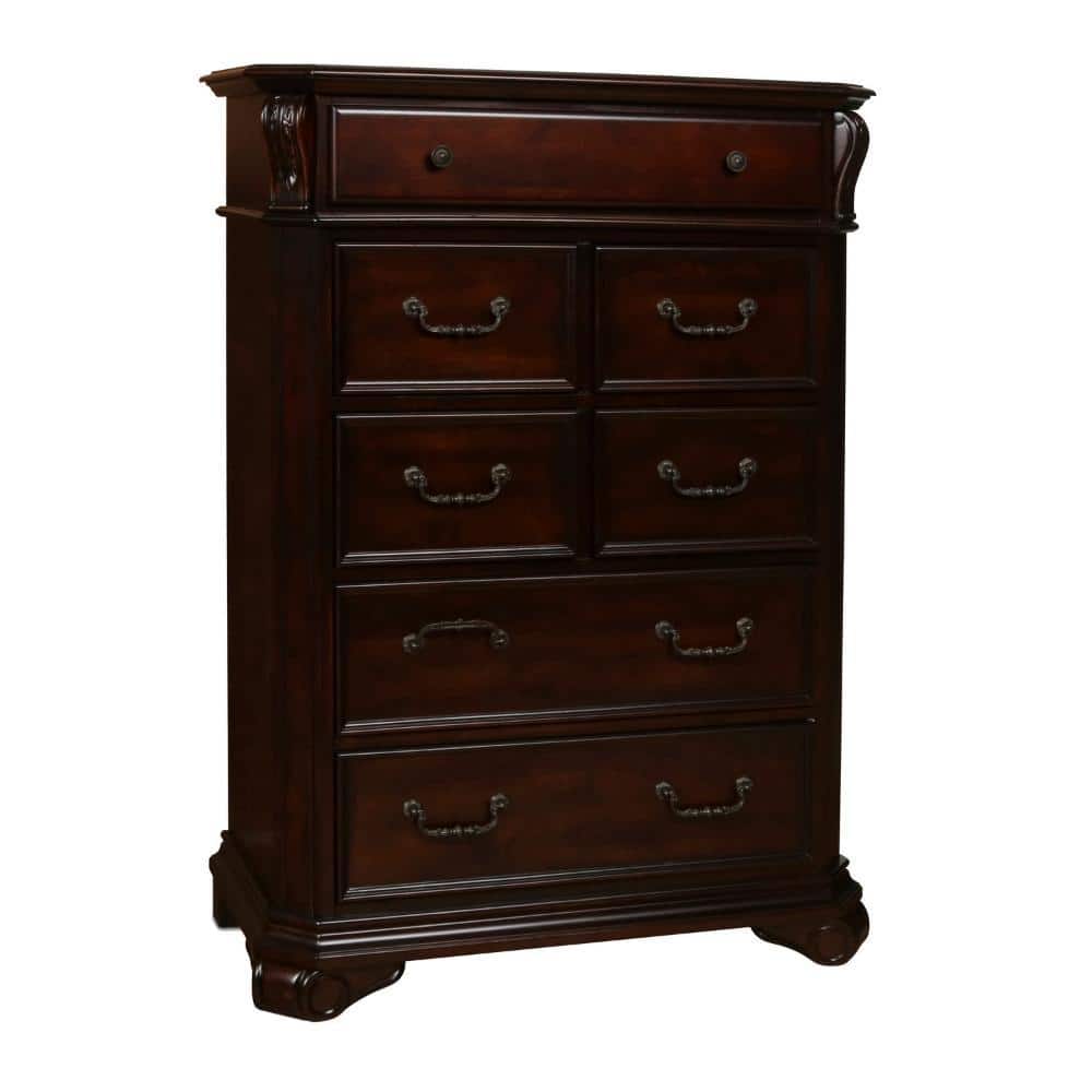 Benjara 40 in. Brown 7-Drawer Chest of Drawers BM218218 - The Home Depot