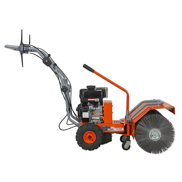 YARDMAX YP7160 27.5 in. 209 cc 0.0 cu. ft. Manual Push Gas Lawn Sweeper ...