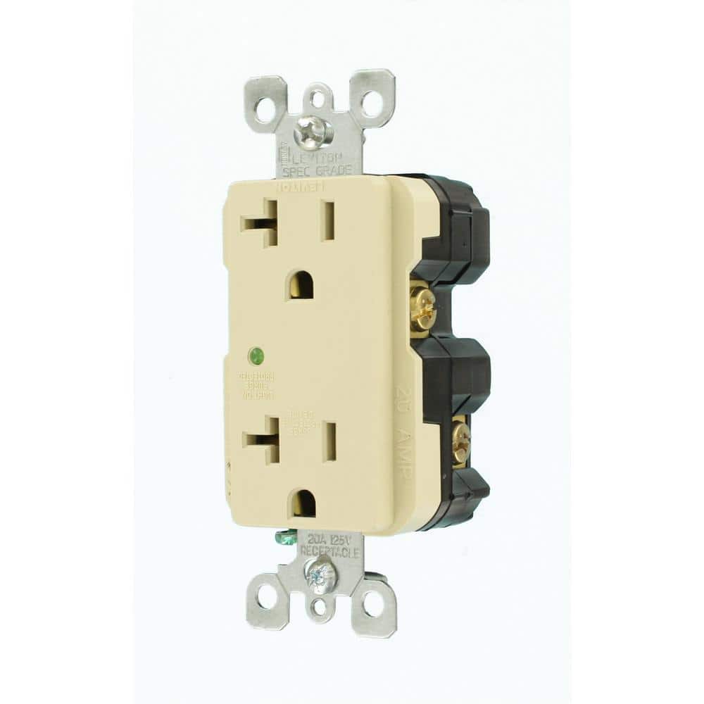 Leviton Decora Plus 20 Amp 125 V Surge Protective Duplex Outlet ...