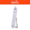 Commercial Electric 3 ft. 4-Outlet White Surge Protector Smart with USB ...
