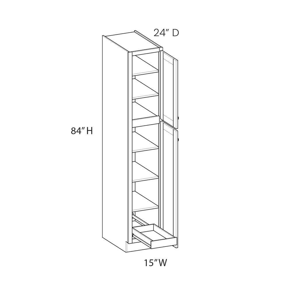Kunal Kitchens Cumberland Recessed 15 in. W x 84 in. H x 24 in. D in Painted Stratus Plywood ...