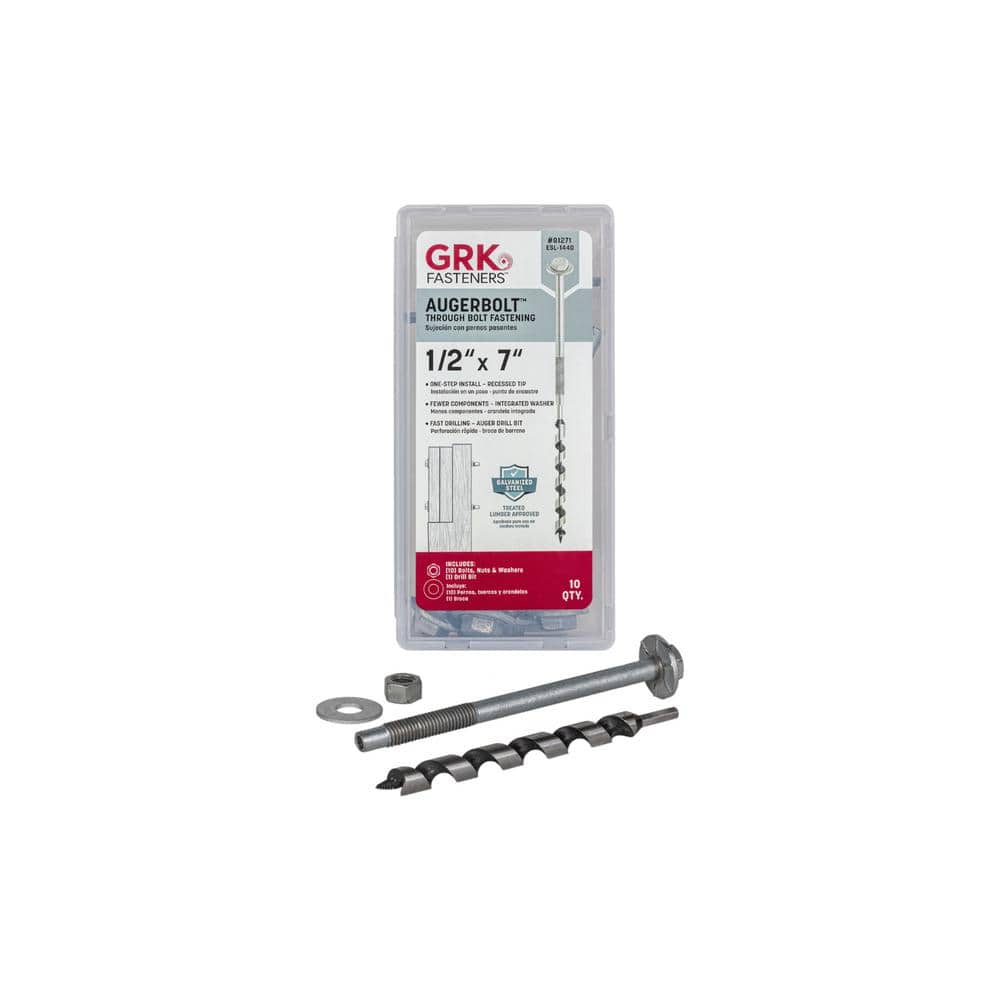 GRK Fasteners 1/2 in. x 7 in. Galvanized Auger Bolt Post to Beam ...