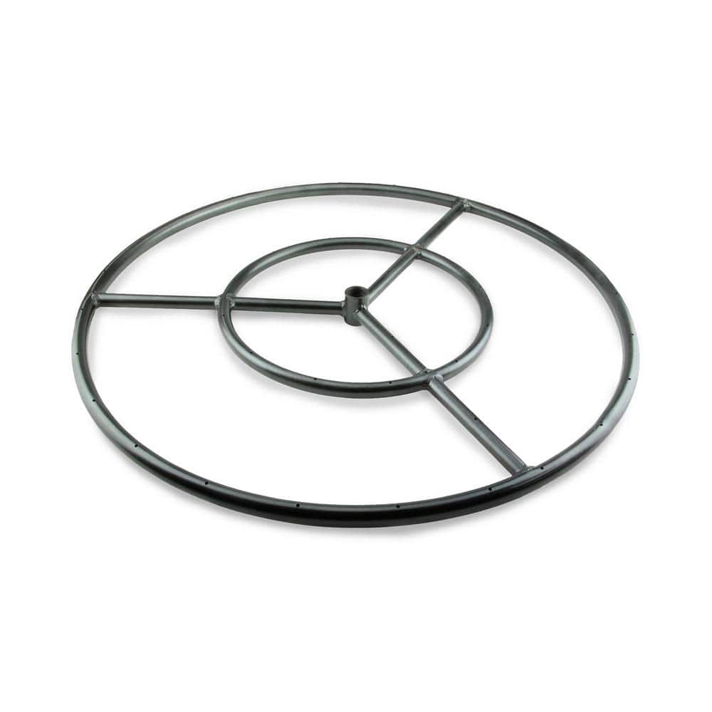 Fire Pit Essentials 24 in. Black Steel Fire Ring Burner BM24 - The Home ...