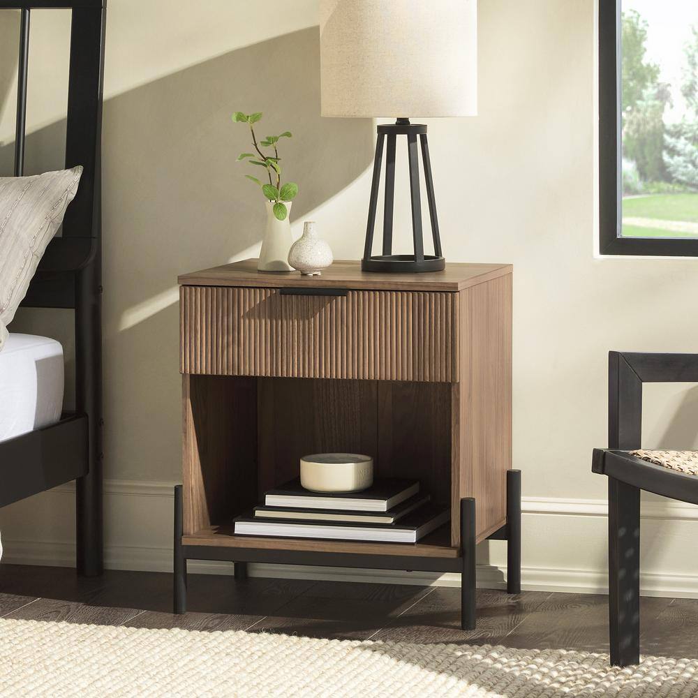 Reviews for Welwick Designs 1-Drawer Mocha Wood and Metal Modern Reeded ... Reviews for Welwick Designs 1-Drawer Mocha Wood and Metal Modern Reeded ...