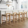 Nathan James Gracie 24 in. Modern Counter Height Wood Bar Stool w/ Back ...
