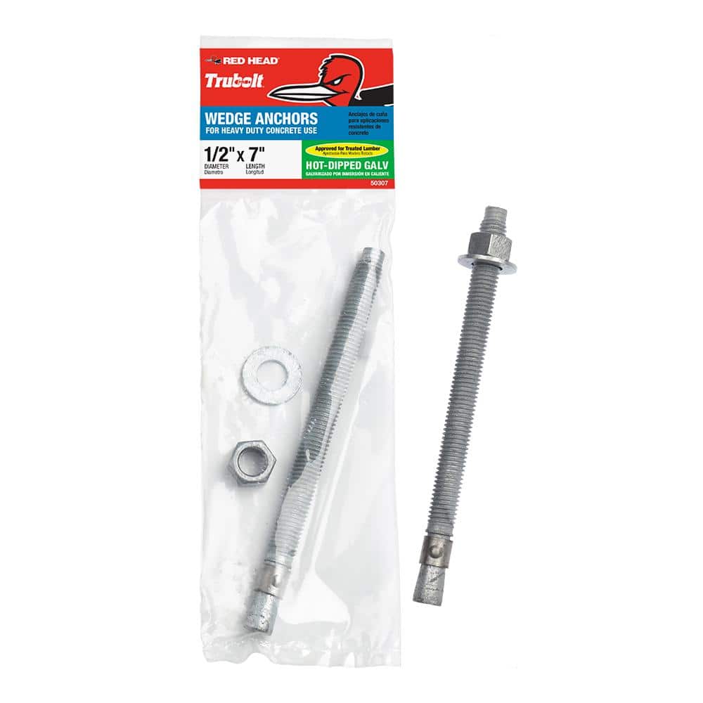 Reviews for Red Head 1/2 in. x 7 in. Hot-Dipped Galvanized Steel Hex ...