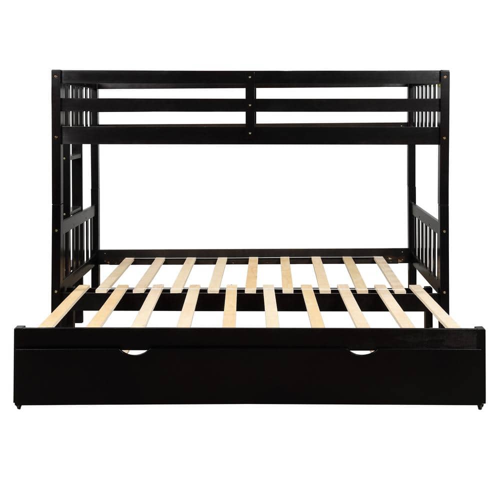 Angel Sar Espresso Twin or King Bunk Bed with Trundle BSS01301AAP - The ...
