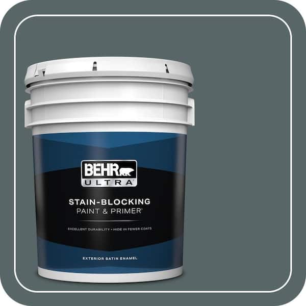 BEHR ULTRA 5 gal. #N440-6 Brooklyn Satin Enamel Exterior Paint & Primer ...