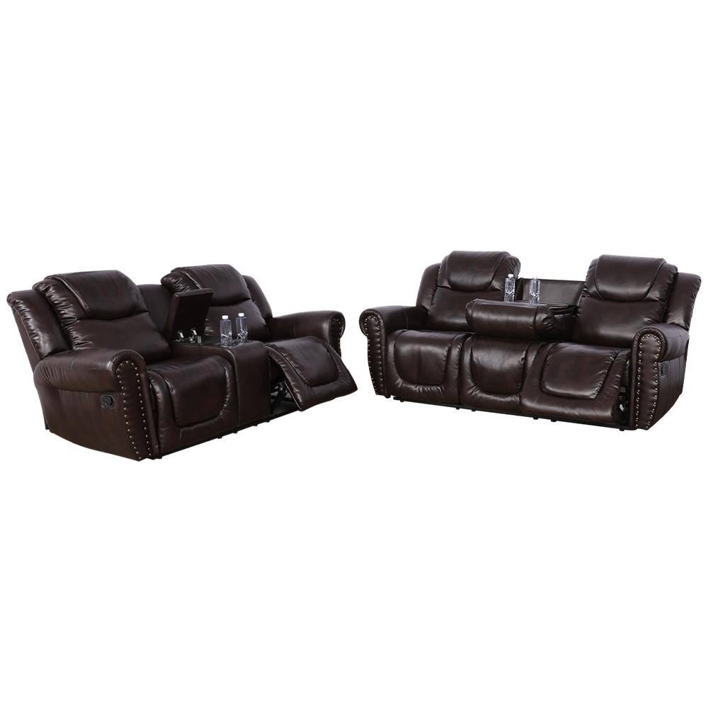 Star Home Living Espresso Faux Leather Rocker Recliner (Set of 2 ...