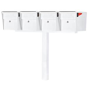 Mail Boss Mail Manager X4 Locking Mailbox Combo with Black Surface ...