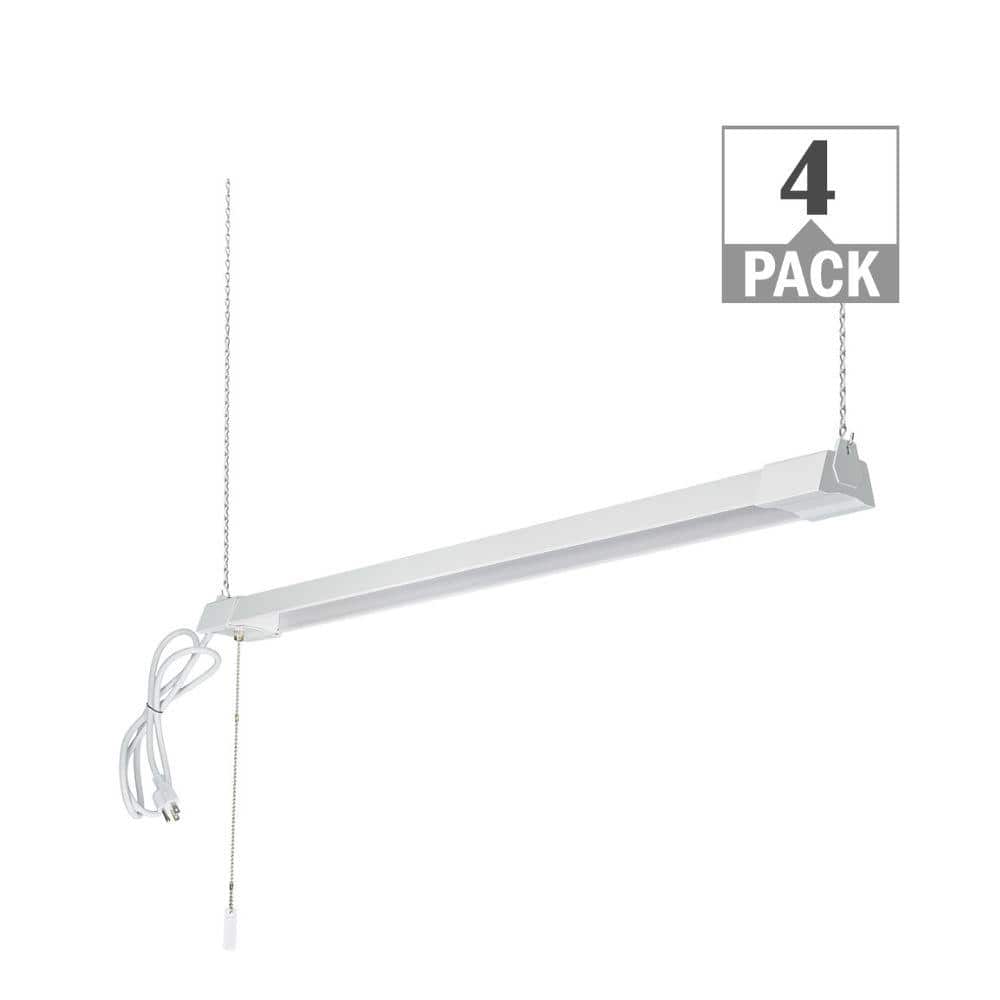 ETI LIGHTING 3 ft. 32-Watt Plug-in Integrated LED White Shop Light with ...