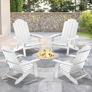 Mximu Navy Plastic Outdoor Weather-Resistant Folding Adirondack Chair ...