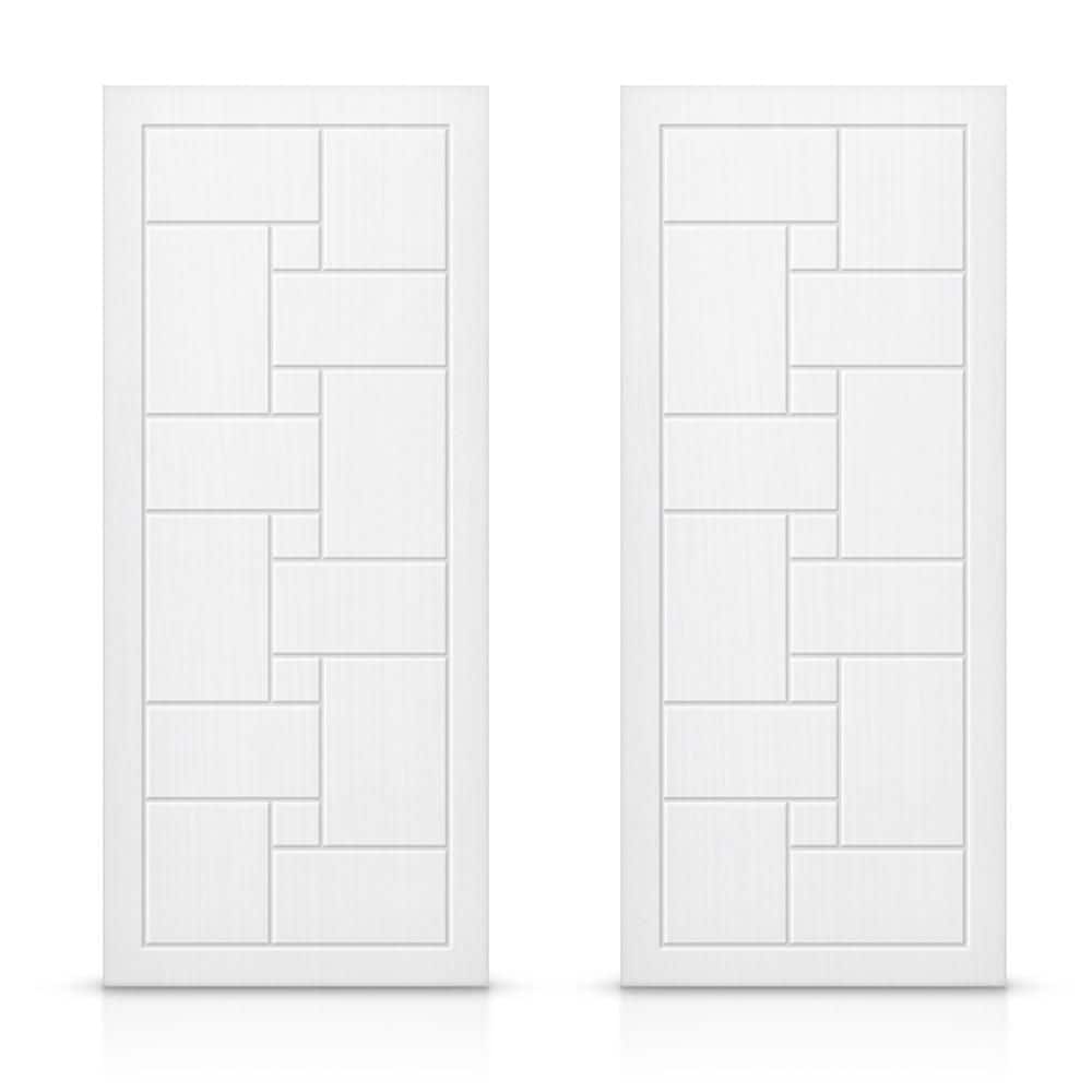 CALHOME 72 in. x 80 in. Hollow Core White Painted Composite MDF ...