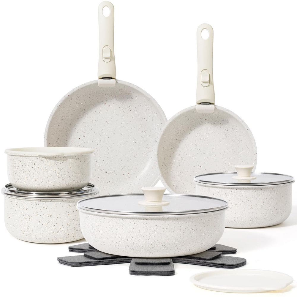 Wudkey 18-Piece Aluminum Pots and Pans Set Non Stick, Cookware Sets ...