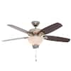 Hunter Builder Deluxe 52 in. Indoor Brushed Nickel Ceiling Fan with ...
