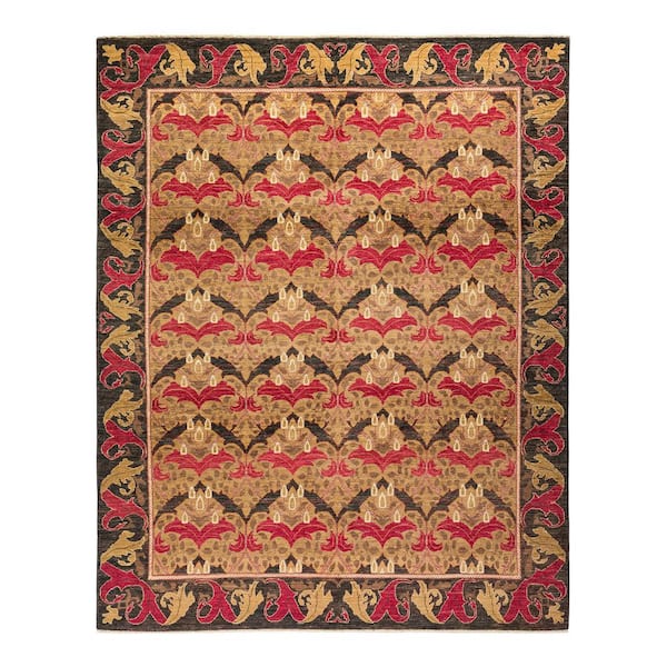 Chloe & Olivia Home Arts & Crafts Yellow 8 x 10 Floral Wool Indoor Area ...