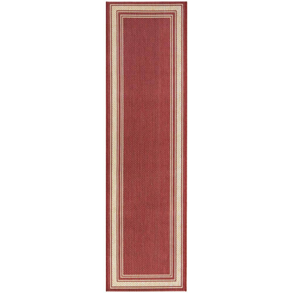 Hampton Bay Cooper Red Doormat 2 ft. x 7 ft. Border Indoor/Outdoor Area ...
