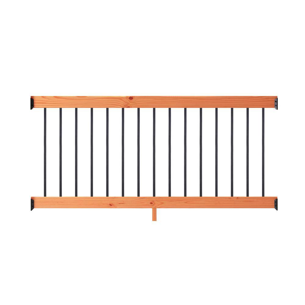 ProWood 6 ft. Redwood-Tone Southern Yellow Pine Rail Kit with Aluminum ...