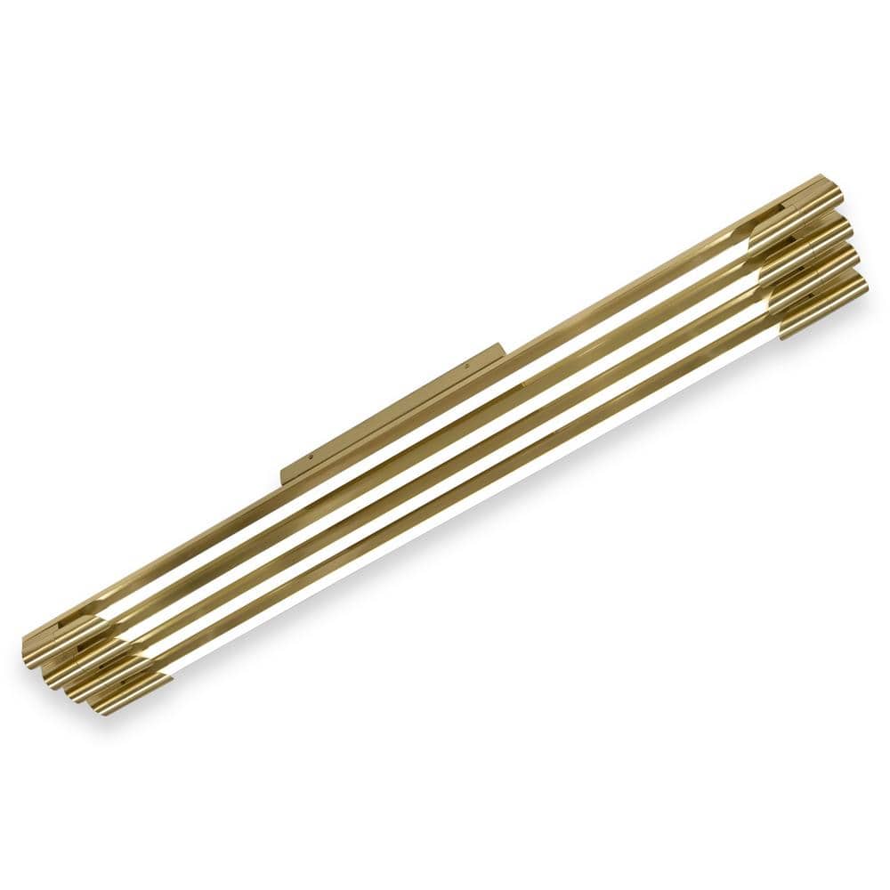 CIATA 7 in. Sleek Flush Mount Brushed Brass Light Fixture with Canopy ...
