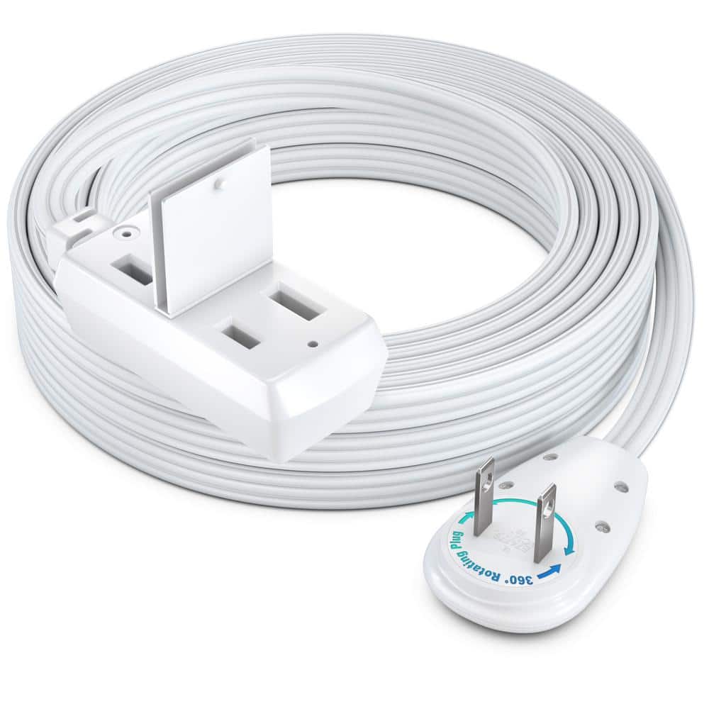 MAXIMM 15 ft. 16/3 Light Duty Indoor Extension Cord 360° Rotating Flat ...