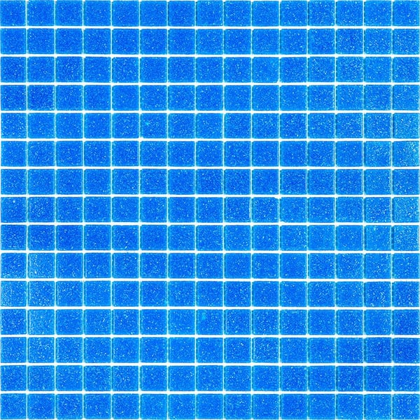 Apollo Tile Dune 4 in. x 6 in. Glossy Azure Blue Glass Mosaic Uniform ...