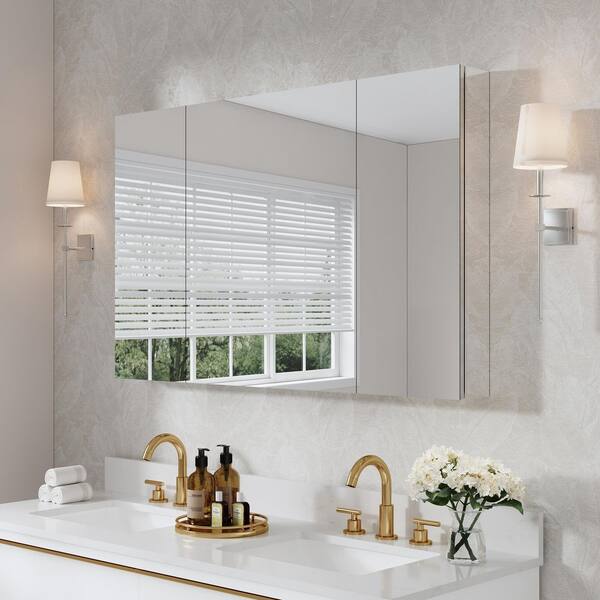 WELLFOR ROSA 48 in. W x 30 in. H Rectangular Recess/Surface Mount ...