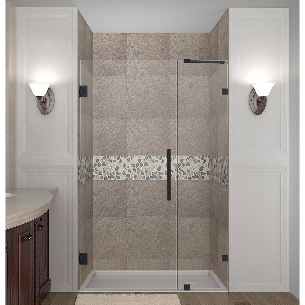 Aston Nautis 47 25 48 25 In X 72 In Frameless Hinged Shower Door In