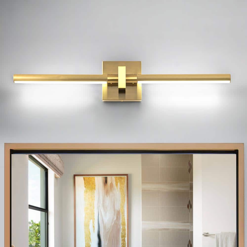 EDISLIVE Bourget 23.3 in. 2-Light Gold Rotatable Integrated LED Vanity ...