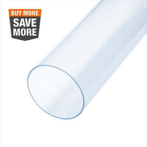 POWERTEC 4 in. x 36 in. Long Clear PVC Pipe Rigid Plastic Tubing and ...