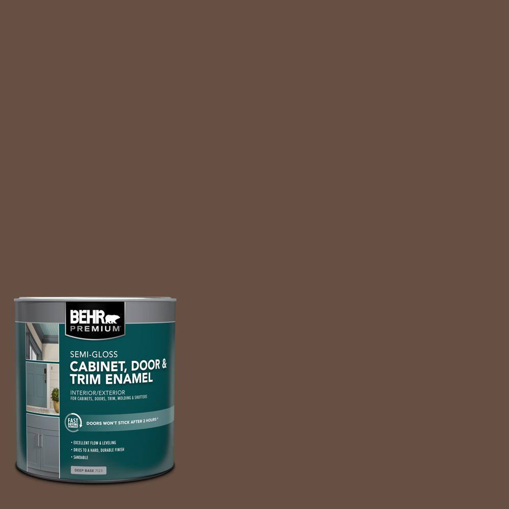 BEHR PREMIUM 1 qt. #760B-7 Revival Mahogany Semi-Gloss Enamel Interior ...